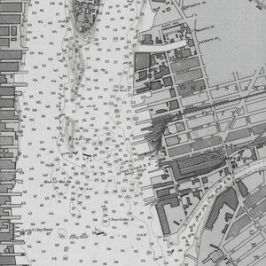 New York Nautical Map : Vintage 20th C. Nautical Survey Map - Hudson ...