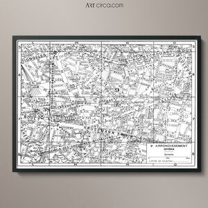 Paris Street Map : 9th Arrondissement Map - Opéra Print - Paris Metro ...