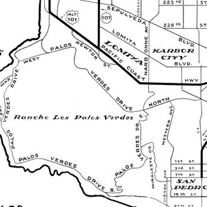 Vintage Los Angeles Map : 1940s Los Angeles Metro Map - Archival Los ...