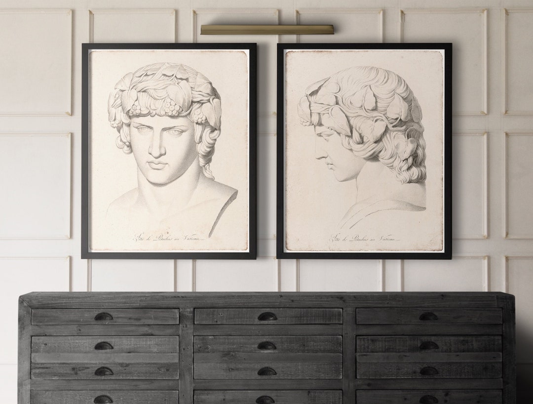 Greek Art: 18th C. Engraving of Ancient Greek Sculpture Collection ...