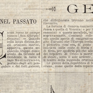 Vintage Italian Newspaper : Genova - Vintage Newspaper Art - Vintage ...