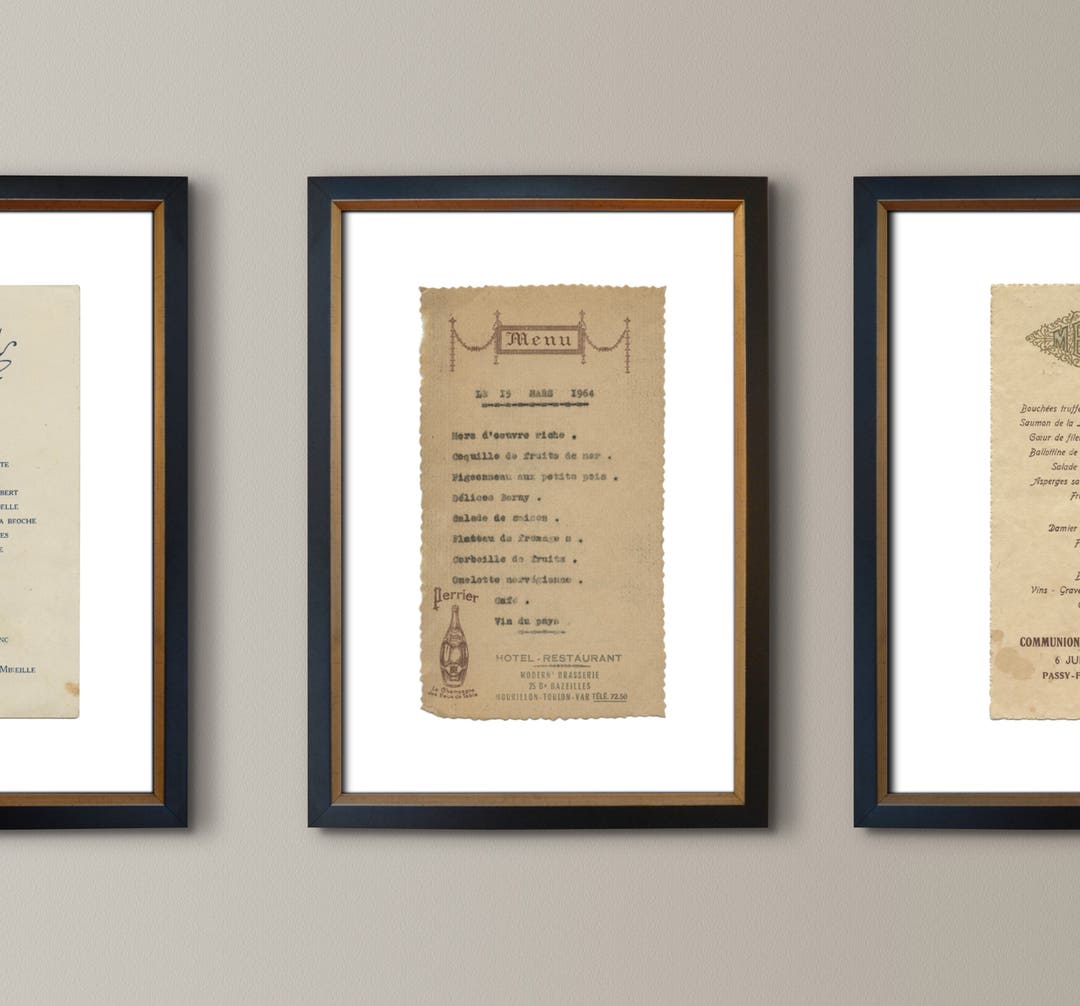 French Menu # 7 - 1964 Vintage French Brasserie Menü Druck ...