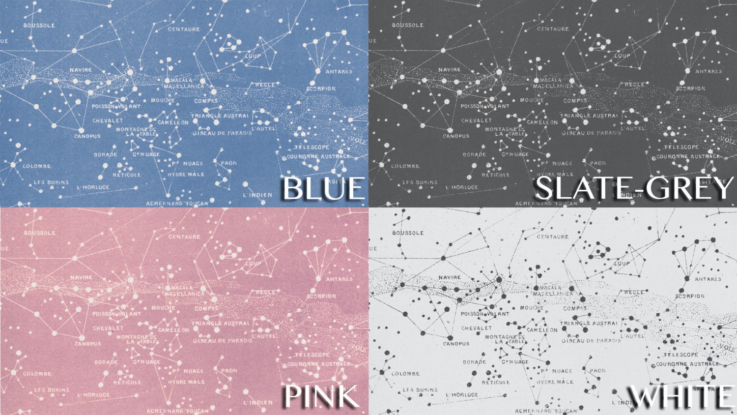 Nursery Star Map : Vintage French Constellation Map - Constellation Map ...