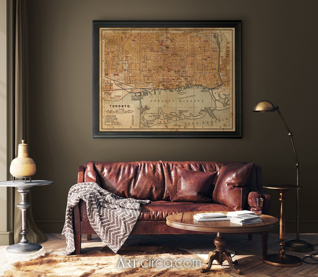 Mapa de Toronto: Cartel impreso del mapa de Toronto vintage Circa 1900 ...