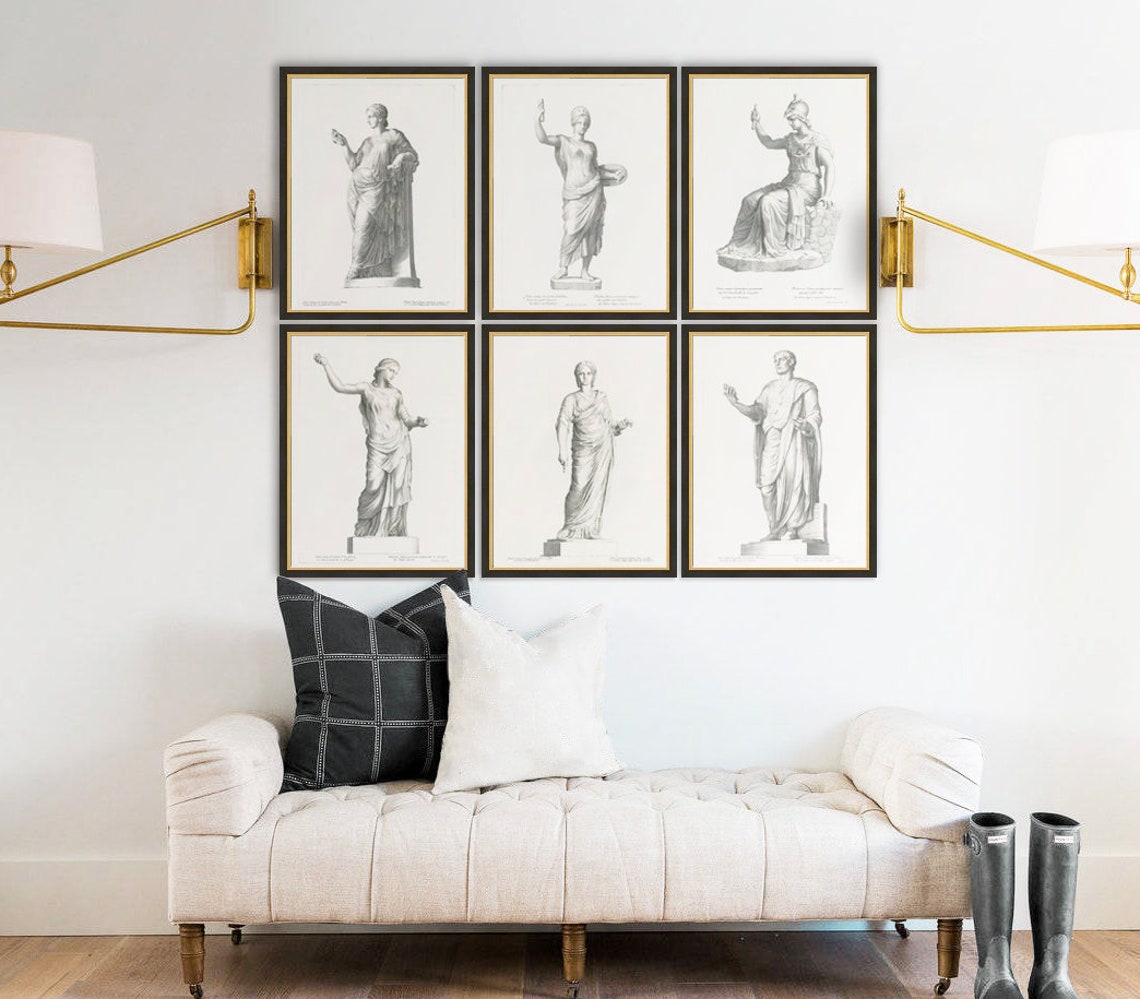 Figure Art Print 1 : Statue Engraving Gallery Wall Decor - Etsy