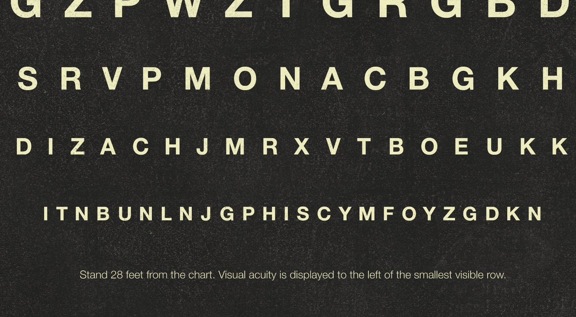 Eye Chart Print : Vintage Eye Charts Letters Vintage Eye | Etsy