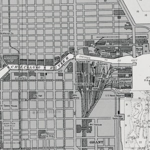 Chicago Harbor Map : Vintage 20th C. Nautical Survey Map - Chicago ...
