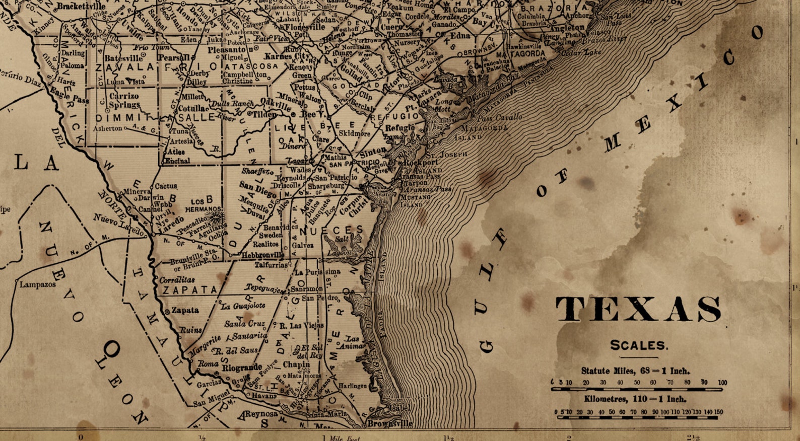 Texas Map : Vintage Texas Map Print Poster Circa 1913 - Etsy
