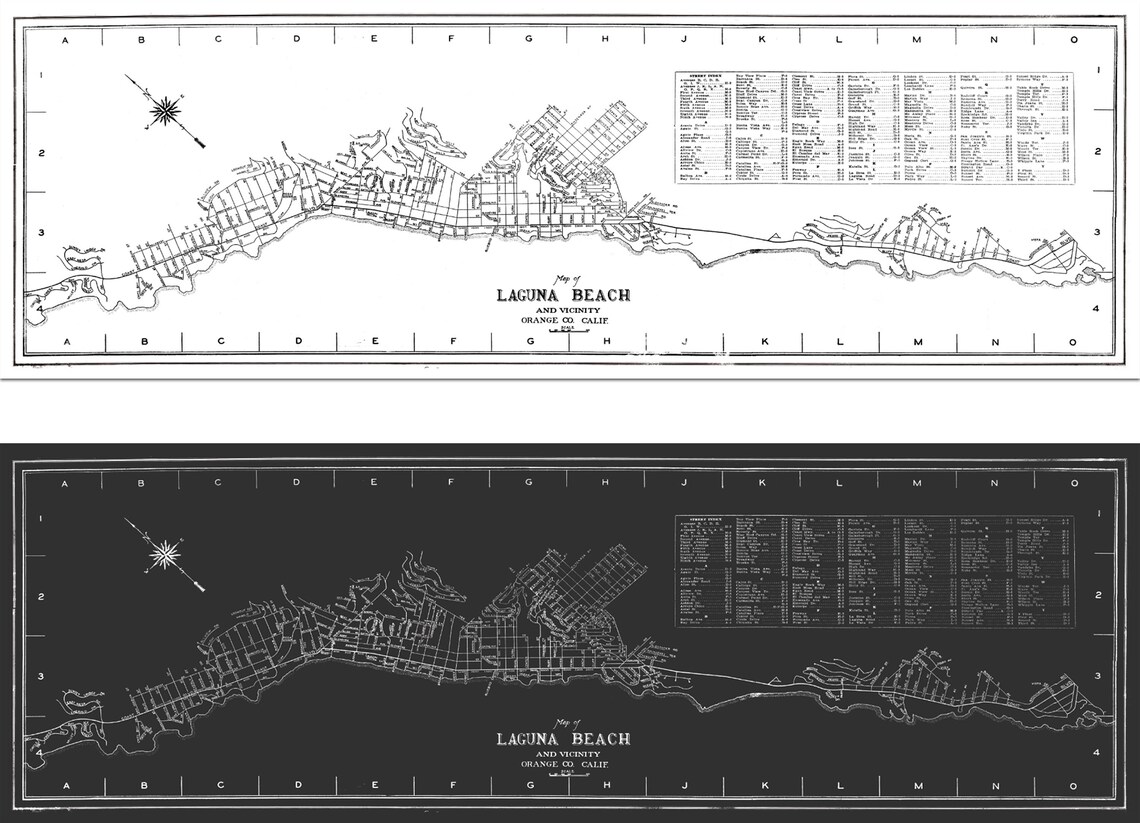 Laguna Beach Map : Vintage Laguna Beach Map print poster | Etsy