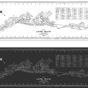 Laguna Beach Map : Vintage Laguna Beach Map Print Poster Circa 1940 ...