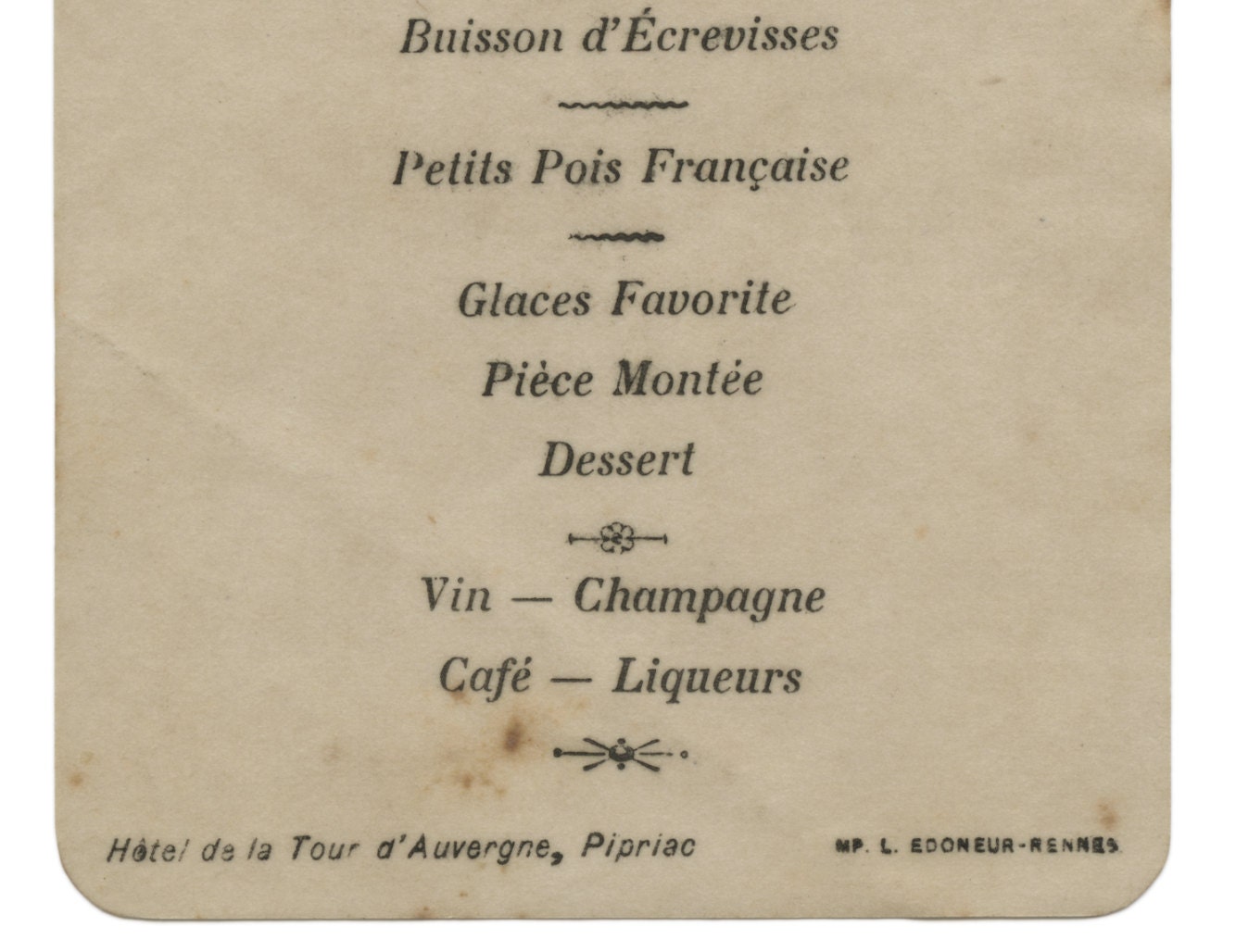 French Menu 1 1902 Vintage French Brasserie Menu Print - Etsy