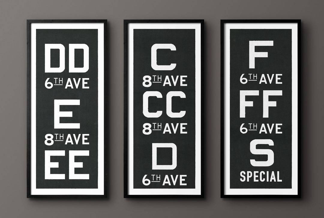 Subway Sign : Vintage New York Subway Sign Art C Train Print Poster - C ...