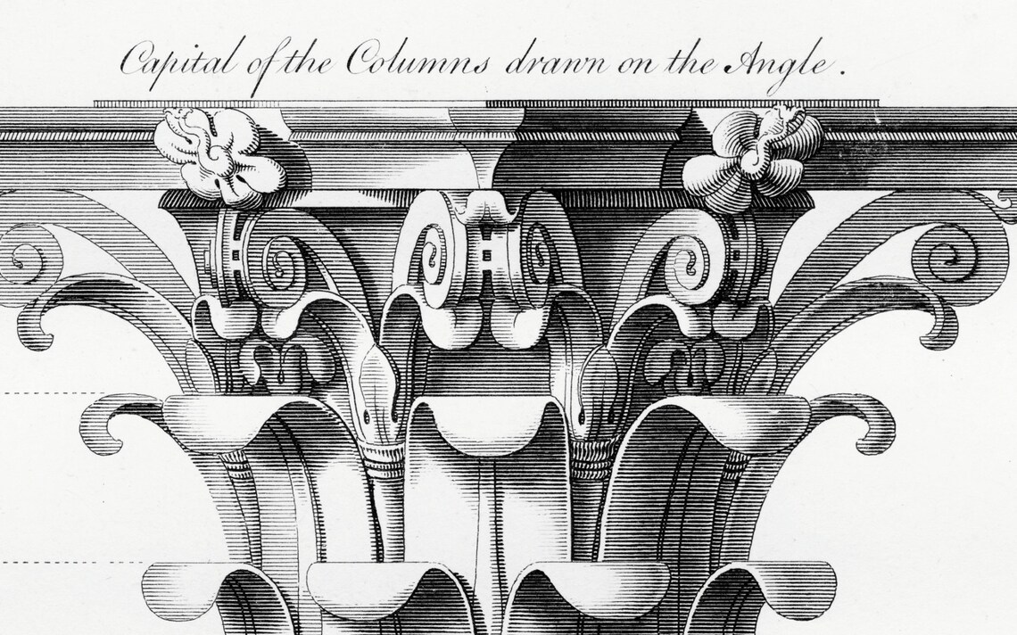 Architecture Art 2 Italian Neoclassical Column Etchings - Etsy