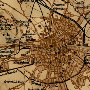 Dublin Map : Vintage Dublin Map Print Poster - Ireland Map Circa 1900 ...