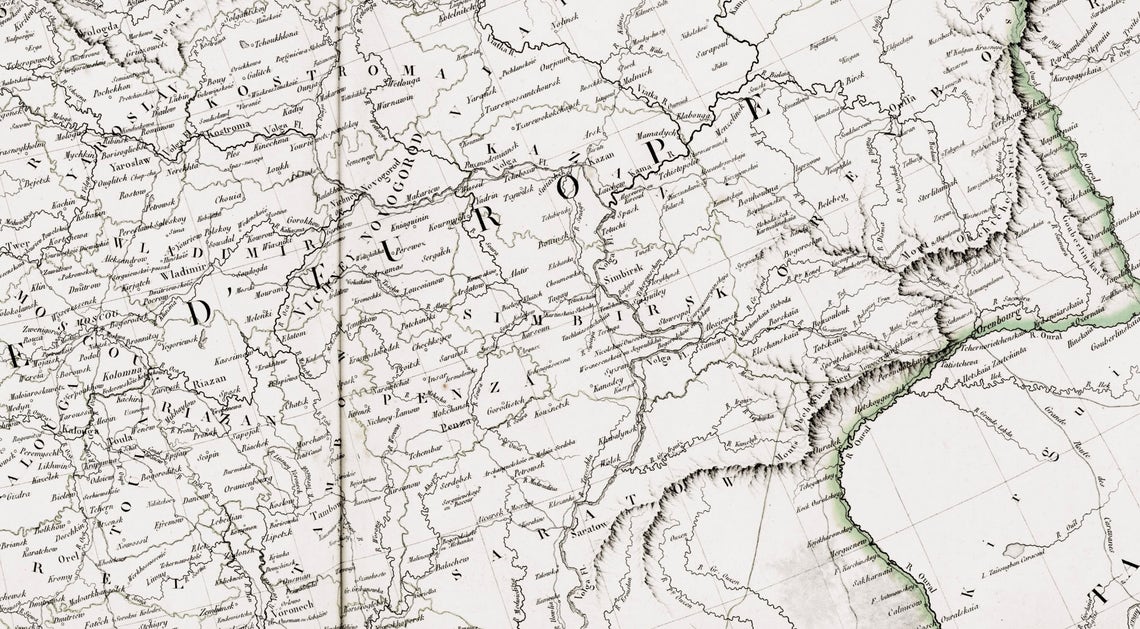Europe Map : 1816 Map of Europe - Vintage Map of Europe - Panel Map ...