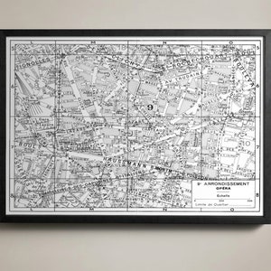 Paris Street Map : 9th Arrondissement Map Opéra Print - Etsy
