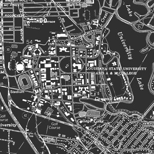 Baton Rouge Map : Vintage Baton Rouge Map Print - Old Baton Rouge Map ...