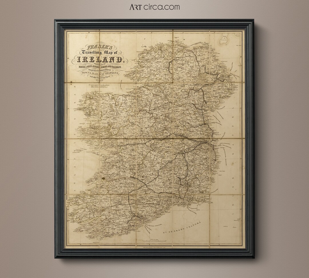 Ireland Map : Vintage Map of Ireland - Old Ireland Map - Large Ireland ...