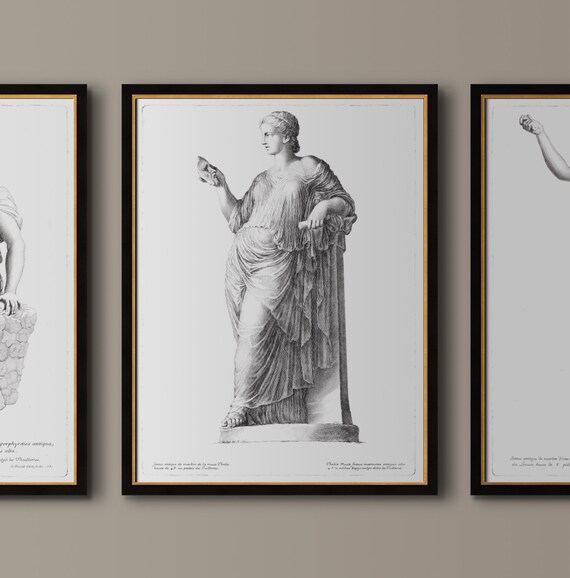 Figure Art Print 1 : Statue Engraving Gallery Wall Decor | Etsy