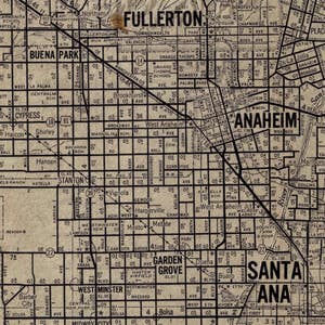 Orange County Map : Vintage Orange County map print Circa | Etsy