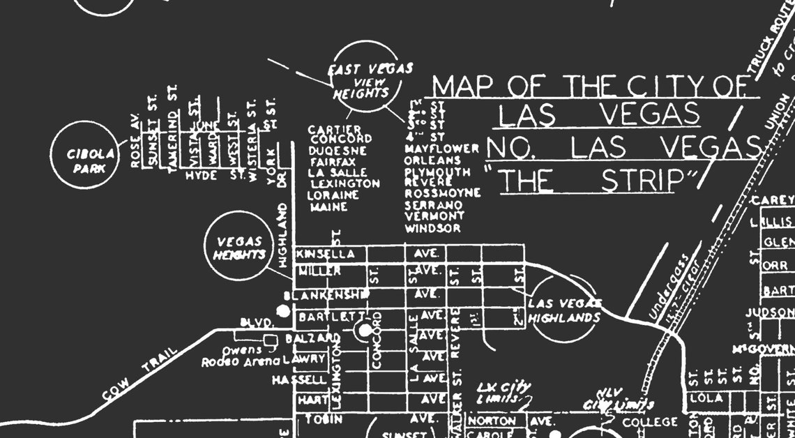 Las Vegas Map : Vintage Las Vegas Map Print - Old Las Vegas Map ...