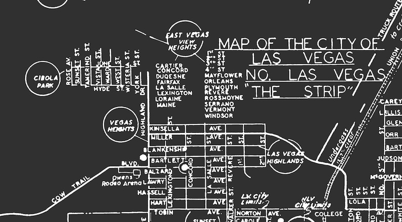 Las Vegas Map : Vintage Las Vegas Map Print - Old Las Vegas Map ...