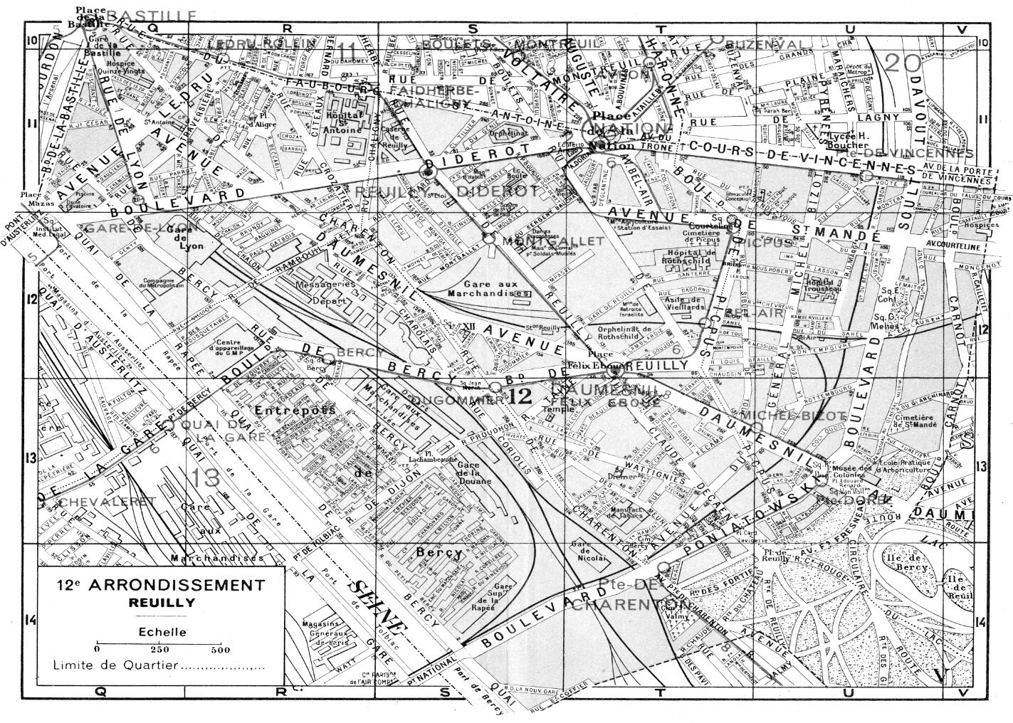Paris Map 12th Arrondissement Map - Reuilly Map Print : Paris Street ...