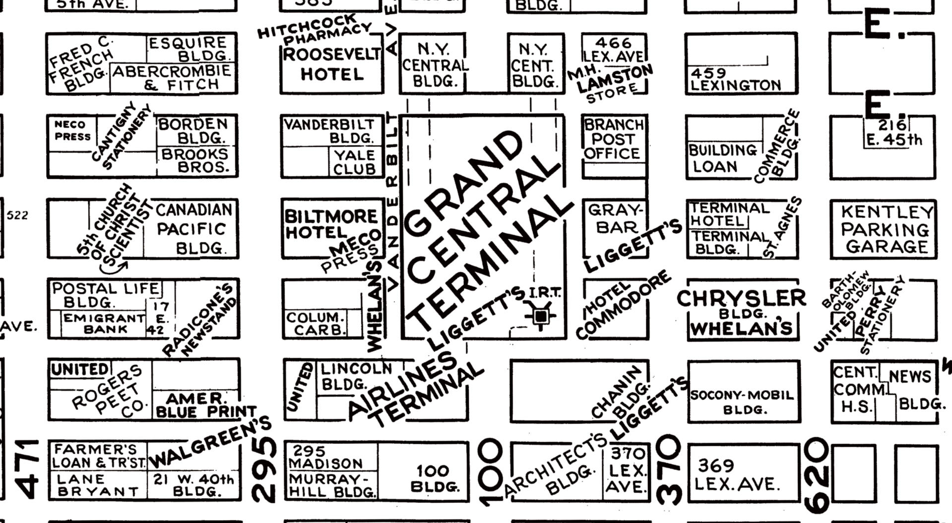 New York Map Print : - 1955 Midtown Manhattan Map Print - Archival New ...
