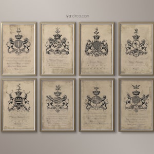 Coat of Arms Print #8 : Family Crest - 18th C. English Armorial ...