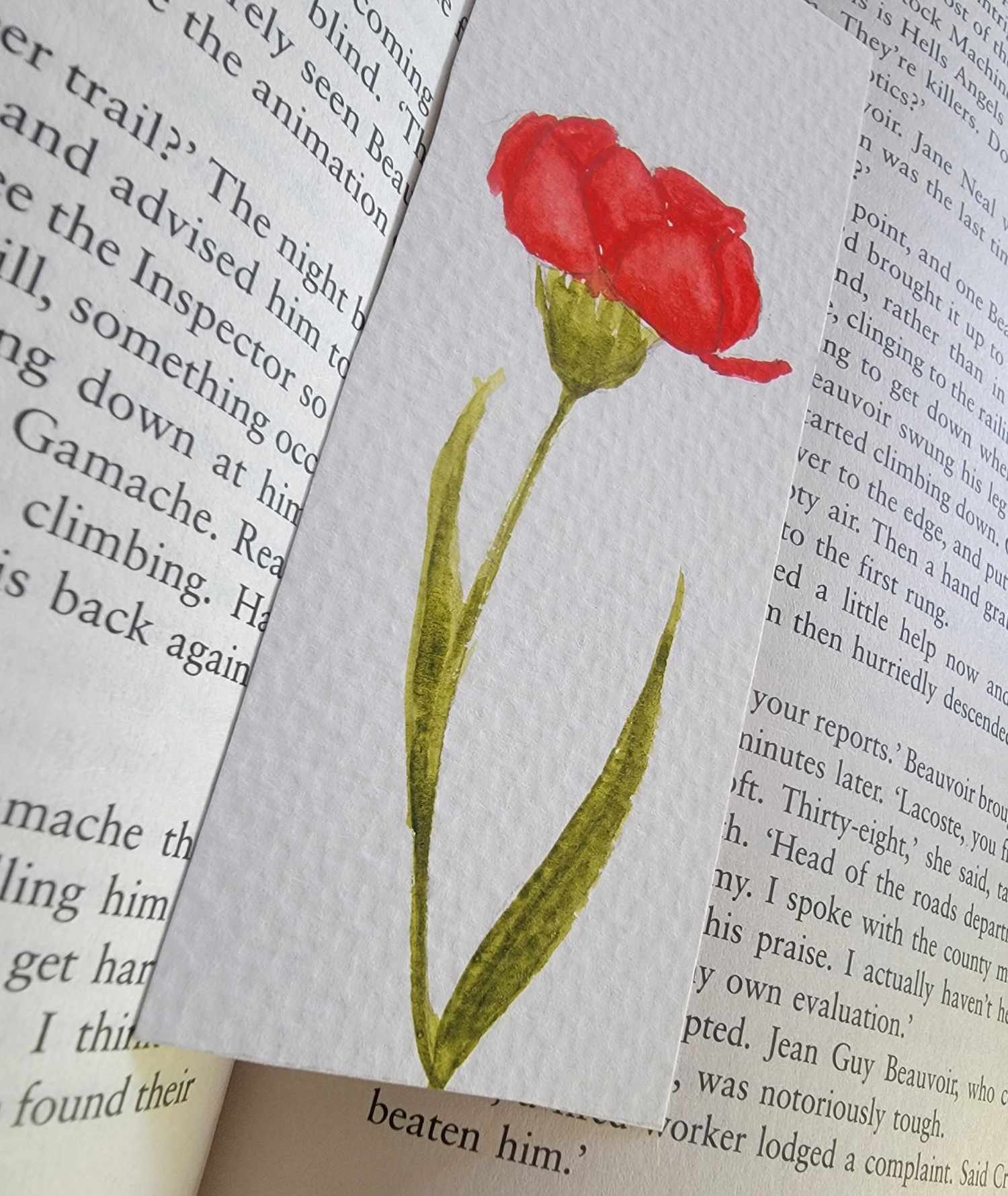Hand Painted Bookmark-singular Flower, Watercolor Bookmark - Etsy