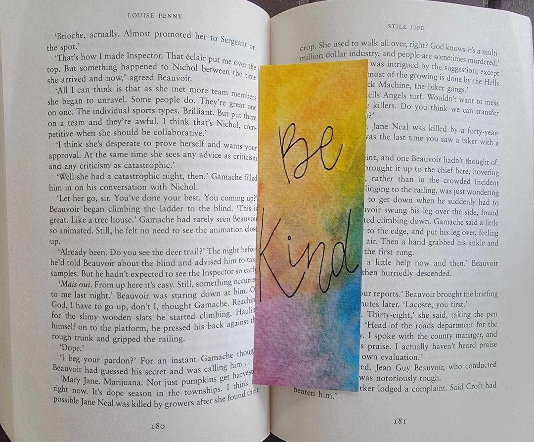 Hand Painted Bookmark- "be Kind." - Etsy