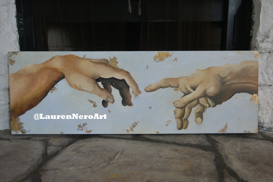 Original Oil Painting Hands of God Detail Piece - Etsy