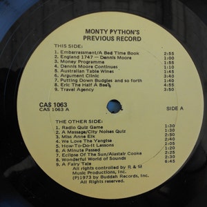 Monty Python's Previous Record Vinyl Record - Etsy