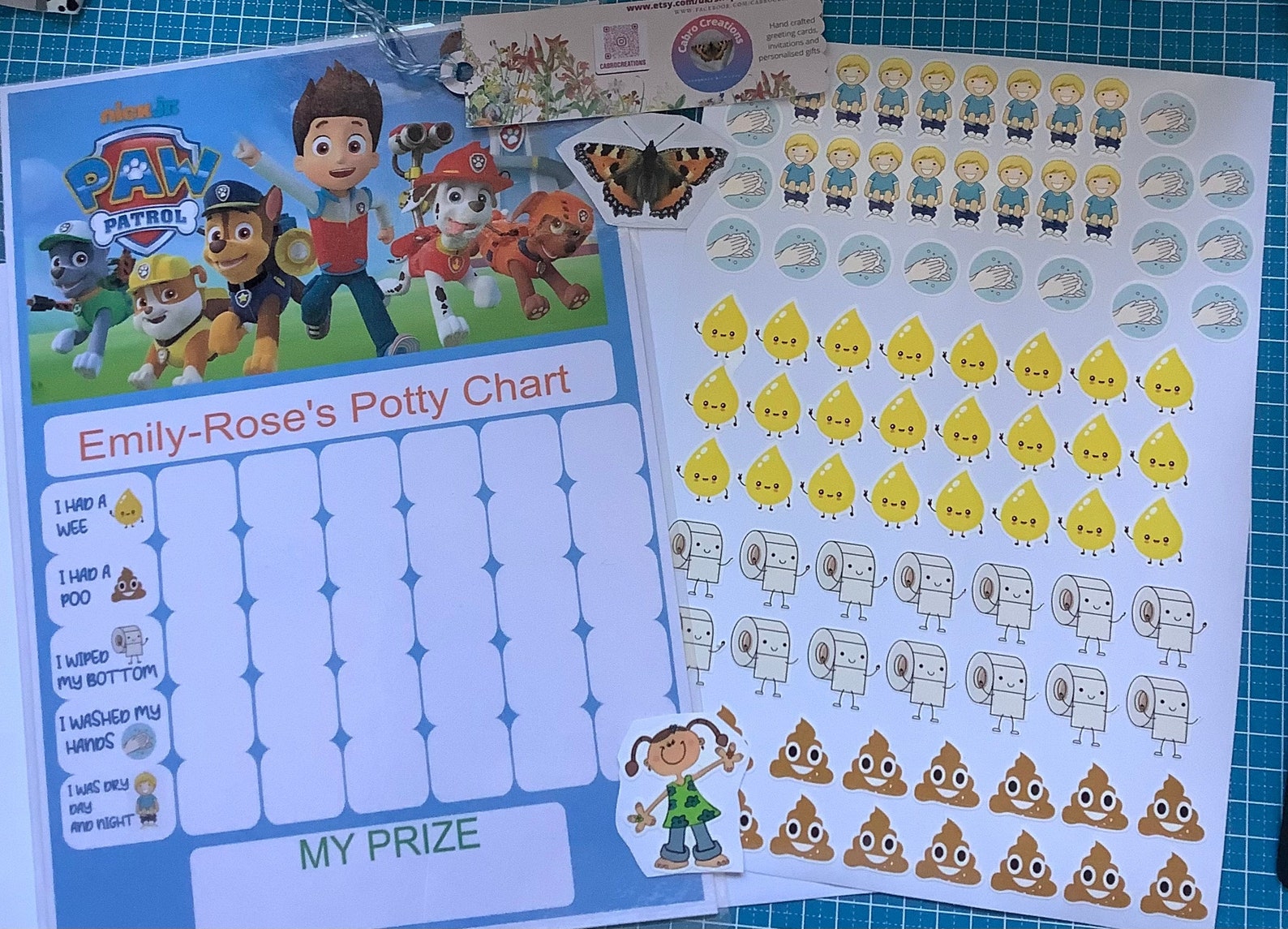 Personalised Potty Training / Reward Chart and Stickers, Sticker Sheets ...