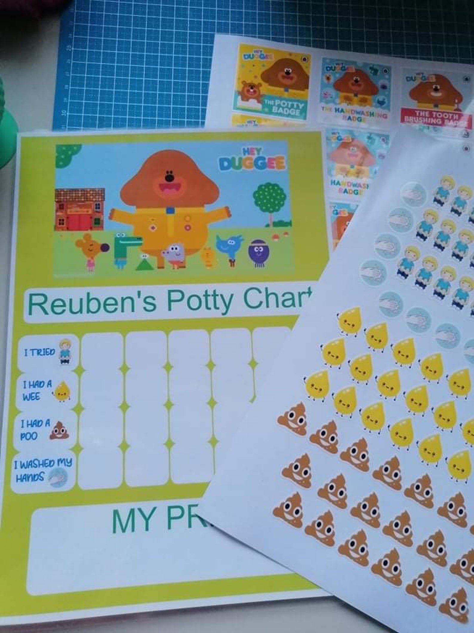 Personalised Potty Training / Reward Chart and Stickers, Sticker Sheets ...