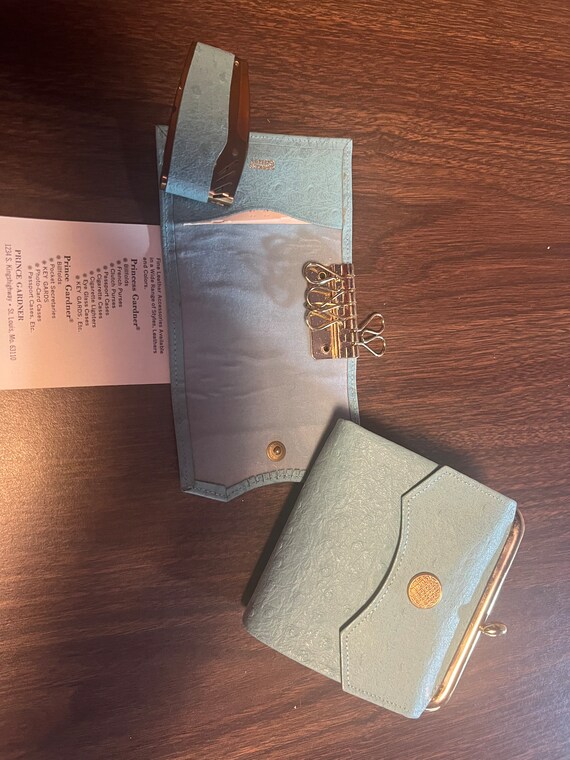 Vintage 1950's Princess Gardner Leather Turquoise Tri… - Gem