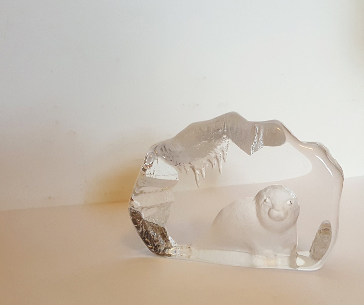 Mats Jonasson Of Sweden Seal Glass Paperweight Signed Art Etsy