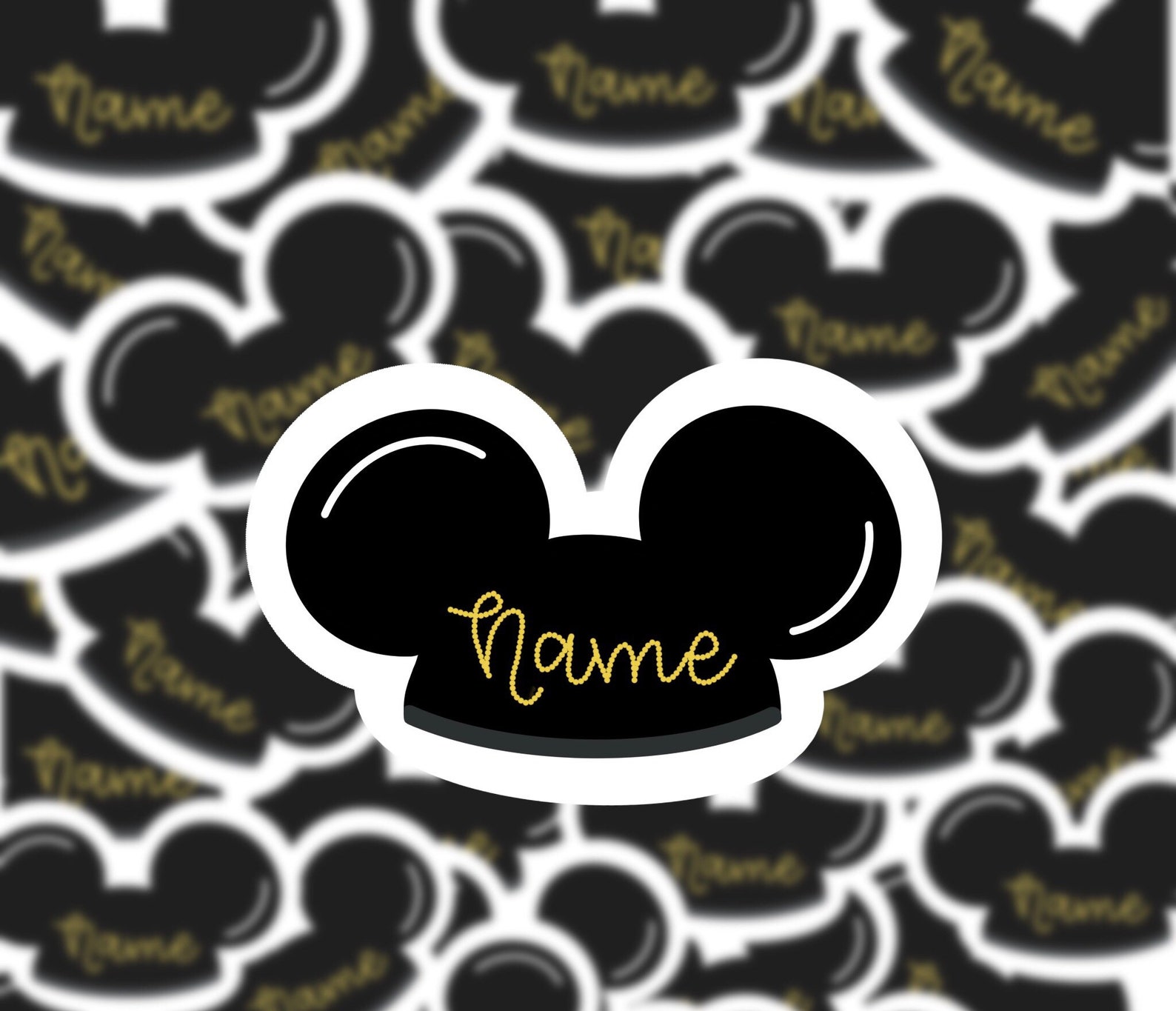 Disney Mickey Ear Hat Sticker Mickey Ear Hat With Name - Etsy