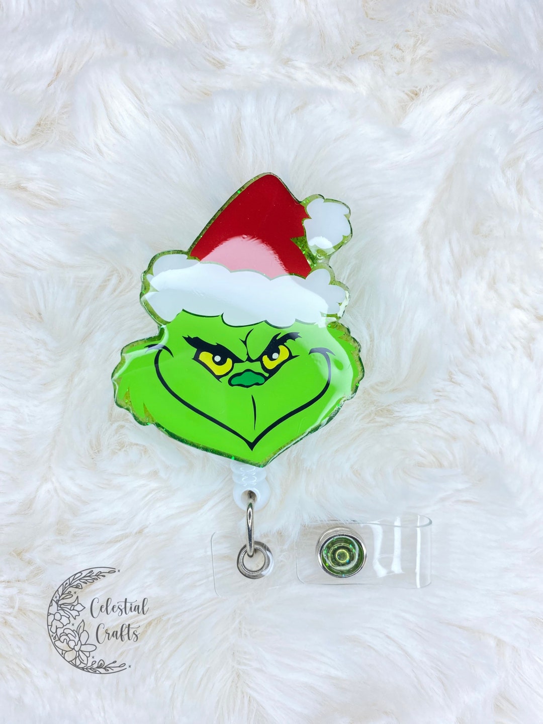 Grinch Badge Reel | Christmas Badge Reel | Christmas Grinch ID Badge ...
