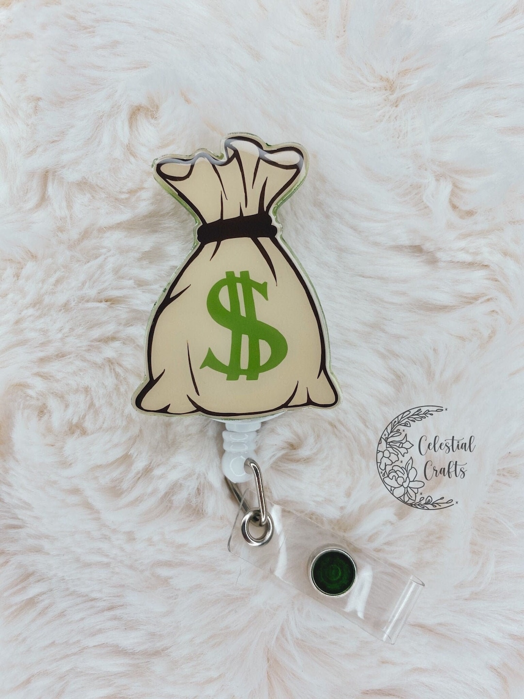 Money Bag Badge Reel | Accountant Badge Reel | Badge Accessory | CPA ...