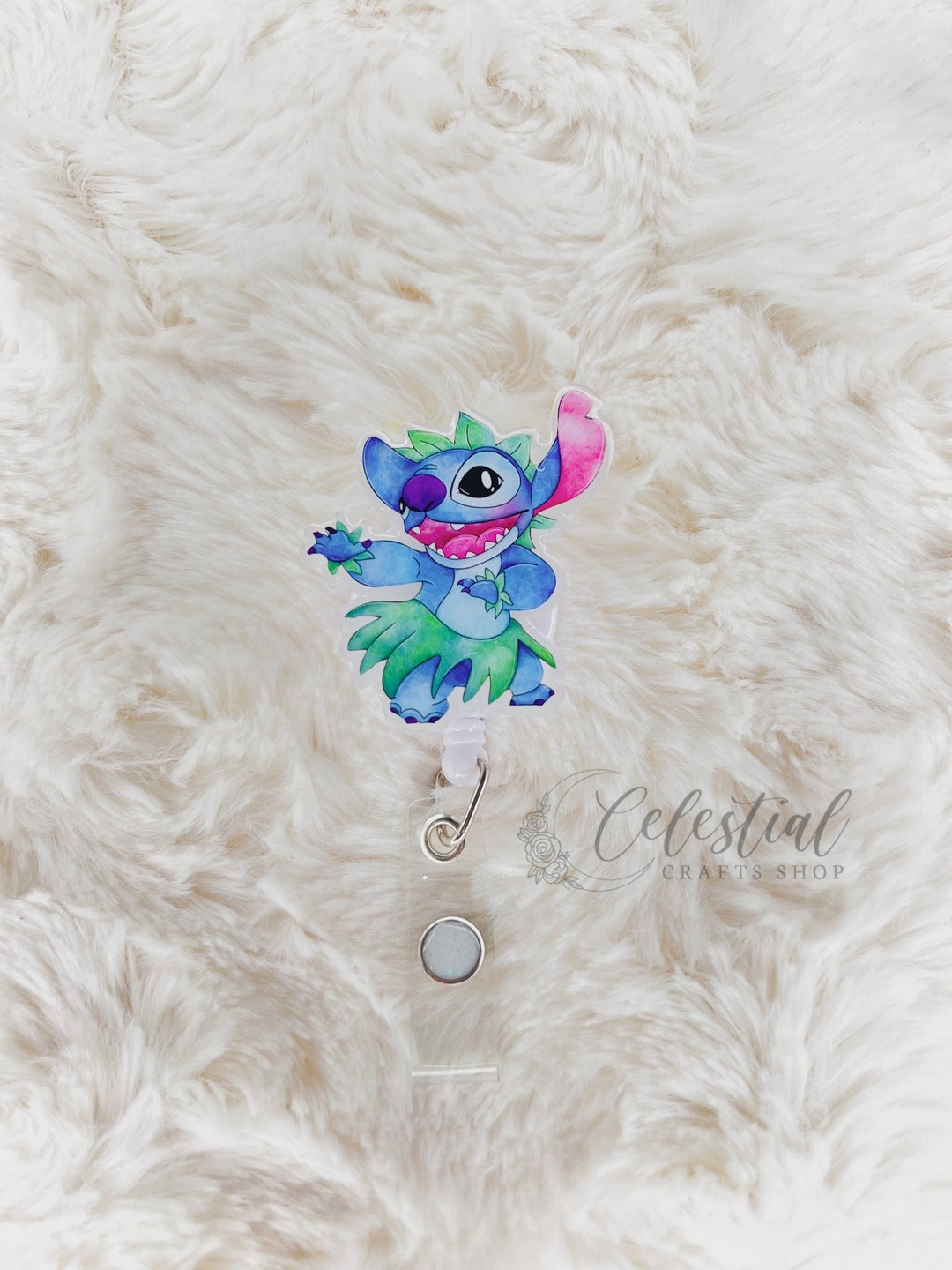Hula Stitch Badge Reel | Lilo and Stitch Badge Reel | Stitch Badge Reel ...