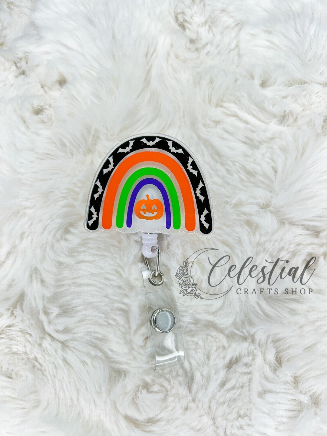 Halloween Boho Rainbow Badge Reel | Halloween Badge Reel | Halloween ID ...