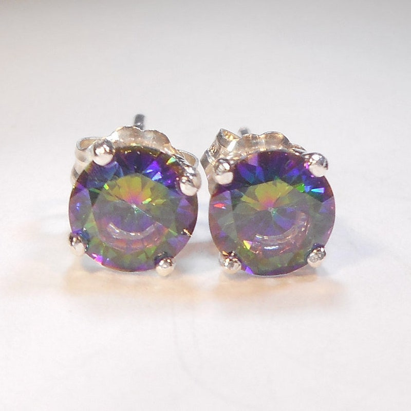 Mystic Topaz Stud Earrings - Etsy
