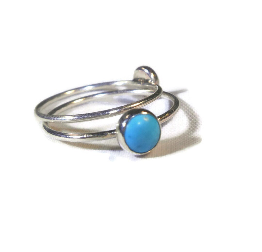 Turquoise Stacking Rings, Dainty Stackable Ring, Sterling Silver ...