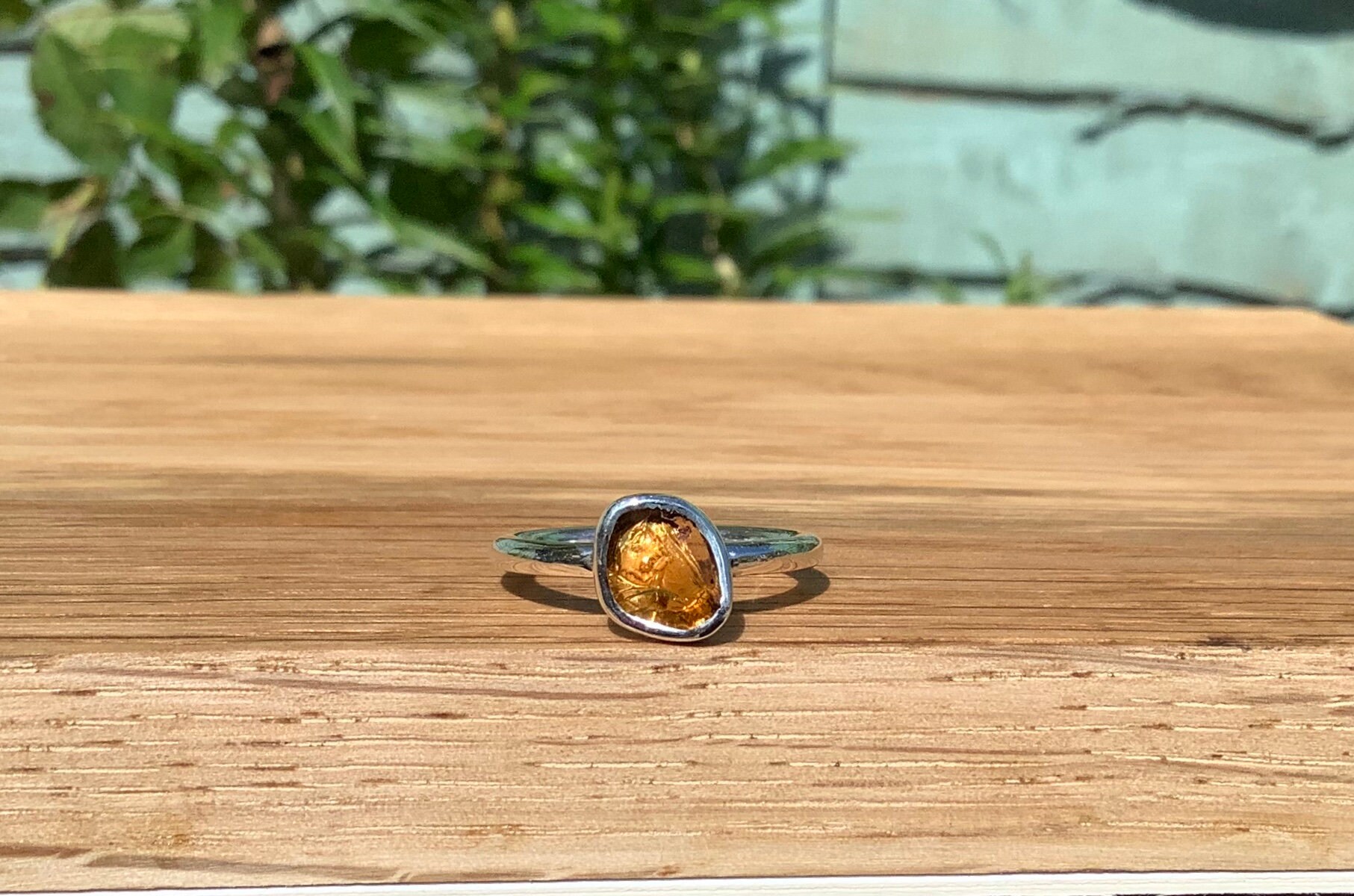 November Birthstone Silver Ring Raw Citrine Ring Natural - Etsy Denmark