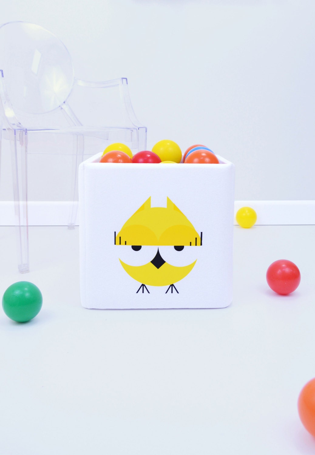 Cute Toy Storage & Organization to Kids Room - Yellow OWL Print - to ...