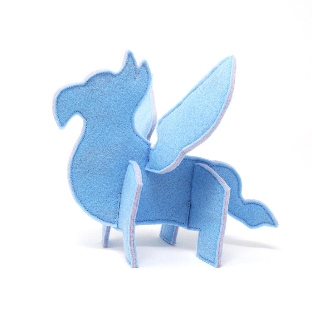 Felt 3D Puzzle Animals PDF Sewing Pattern - Set of 5 Mythical Creatures ...