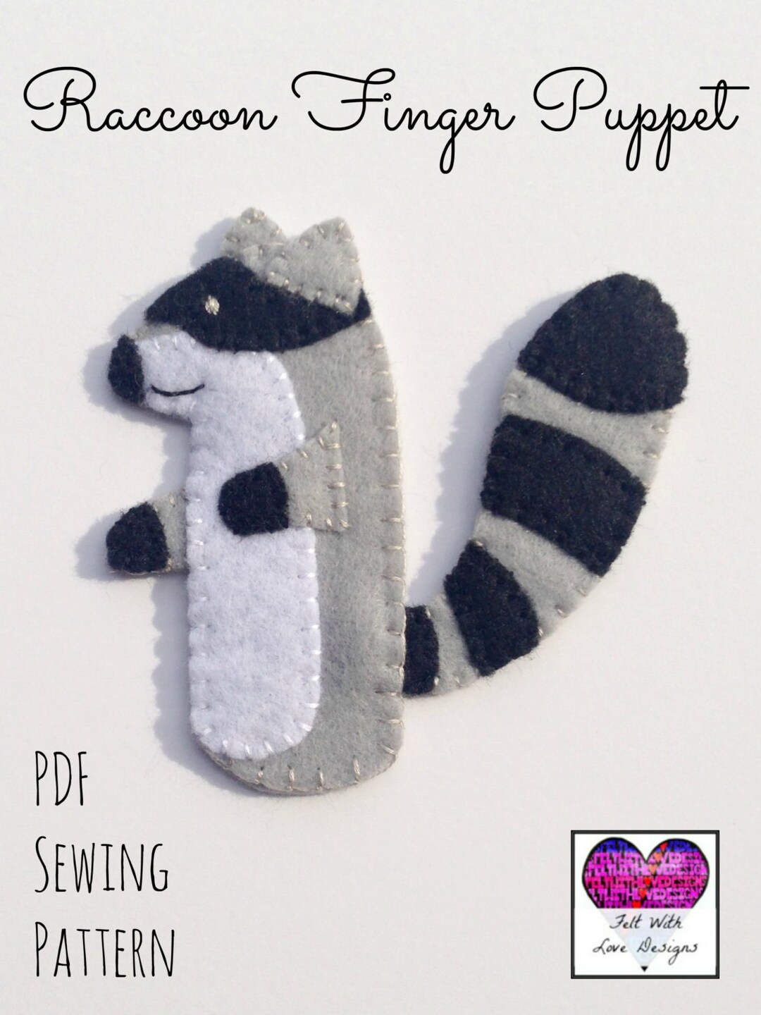 Raccoon Finger Puppet PDF Sewing Pattern - Etsy