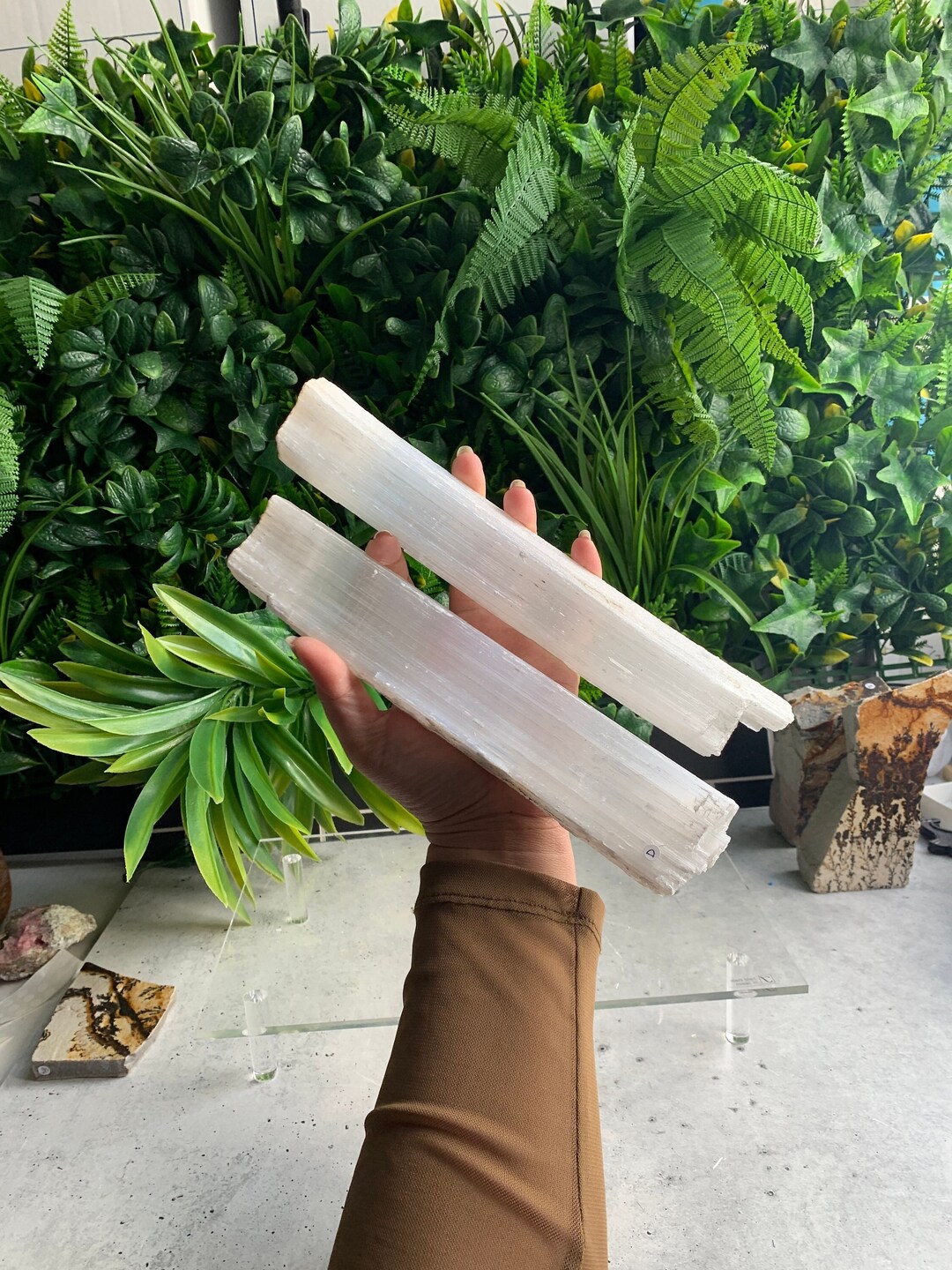 Raw Gypsum Selenite Wand: 10 Inch Stone of Cleansing Energy - Etsy