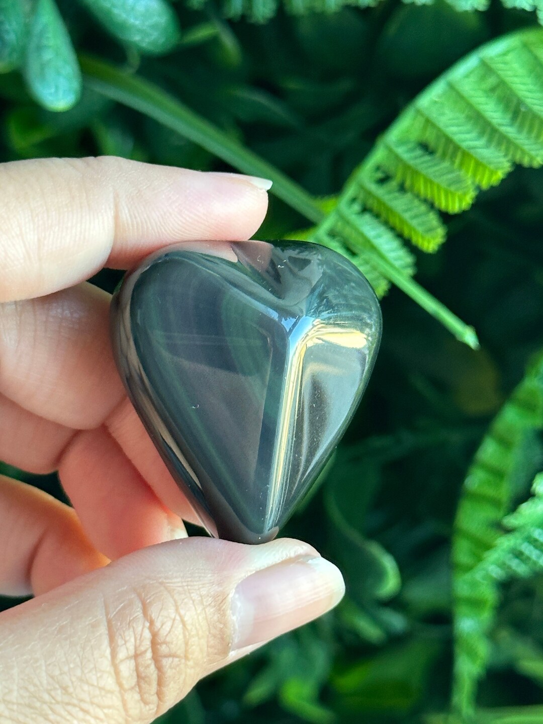 Rainbow Obsidian Heart: Muted Purple Flash, Stone of Protection (31g ...